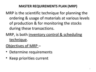 4. materials requirement planning | PPT