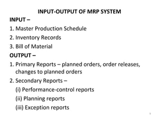4. materials requirement planning | PPT