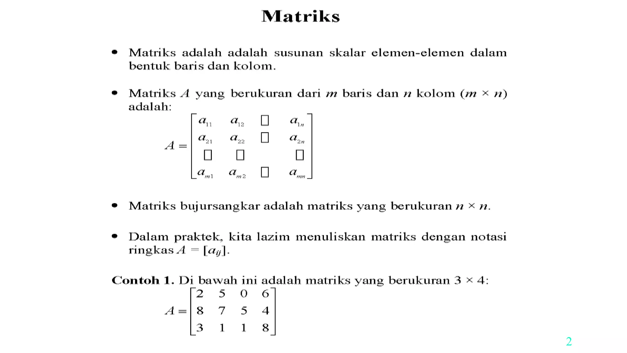 matriks, relasi, dan fungsi | PPTX