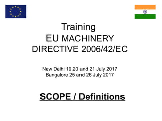 European Union (EU) Machinery Scope and Definitions | PPT