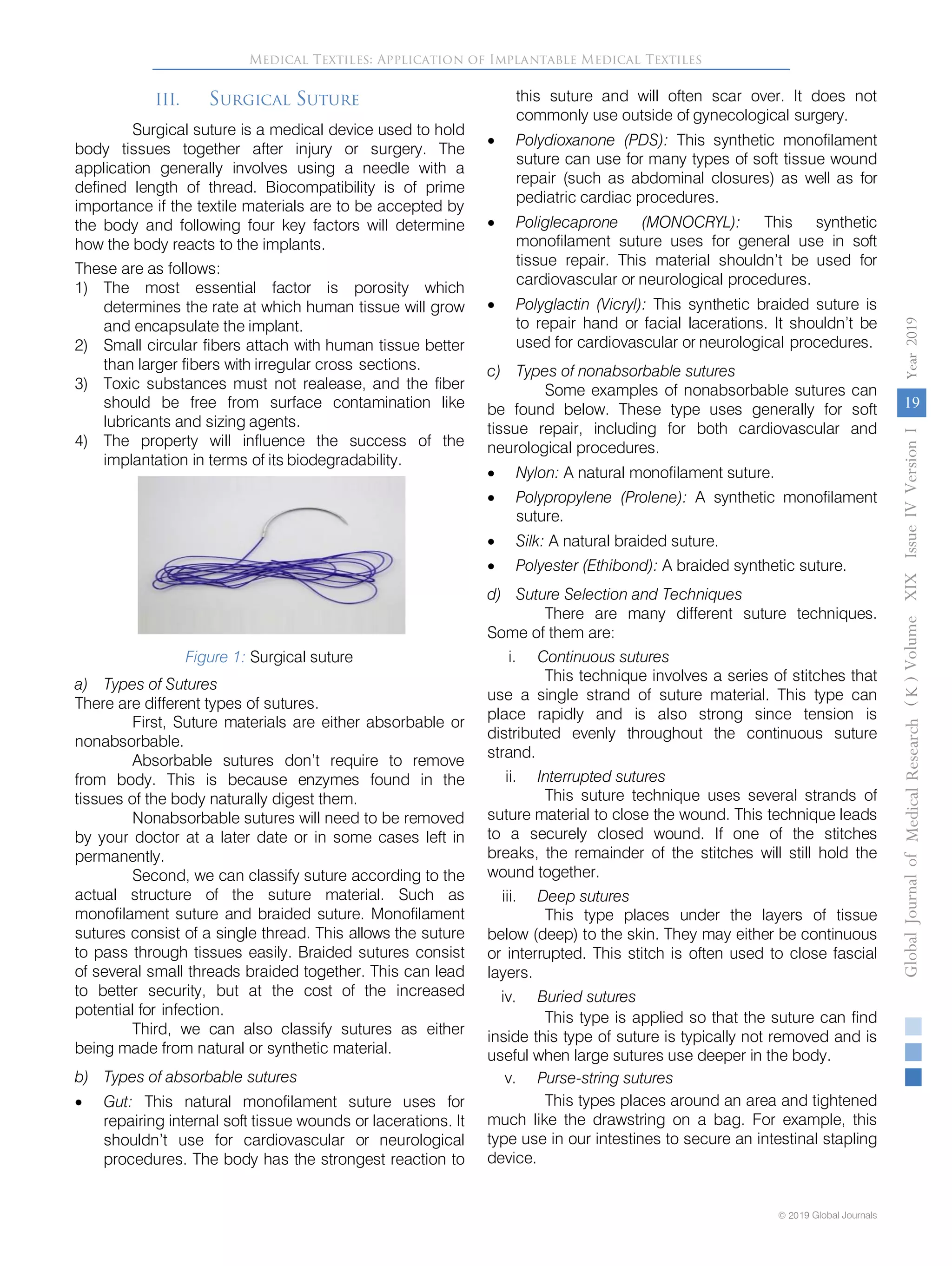 Medical Textiles: Application of Implantable Medical Textiles | PDF