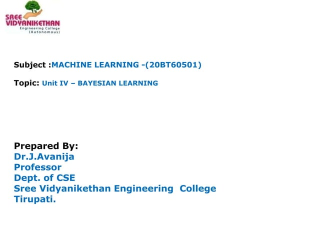 4-ML-UNIT-IV-Bayesian Learning.pptx