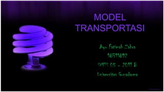 model transportasi trip production | PPTX