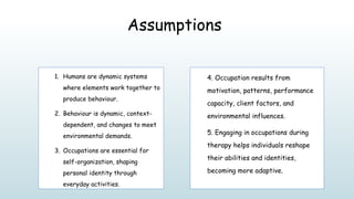(Model of Human Occupation in occupational therapy | PPTX