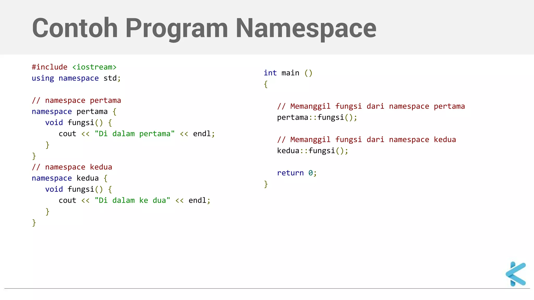 Pemrograman C++ - Namespace | PDF