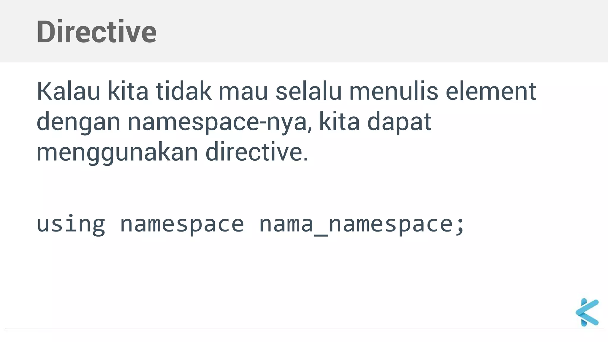 Pemrograman C++ - Namespace | PDF