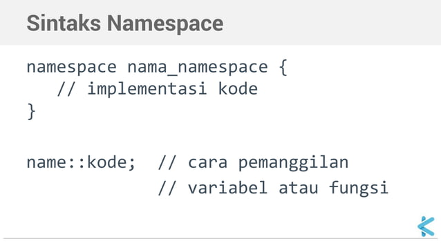 Pemrograman C++ - Namespace | PDF