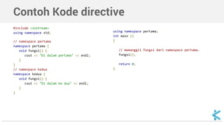 Pemrograman C++ - Namespace | PDF