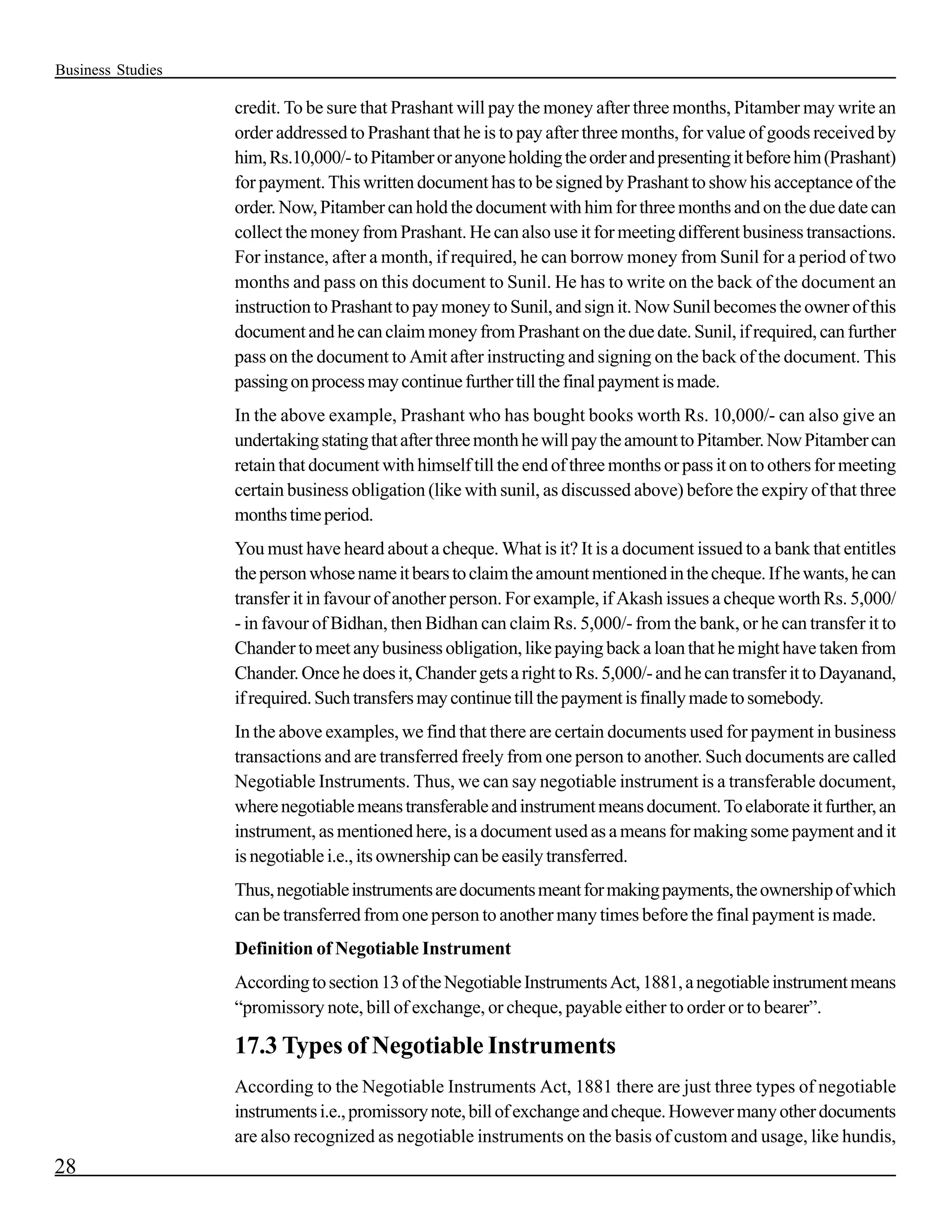 4. negotiable instrument act | PDF