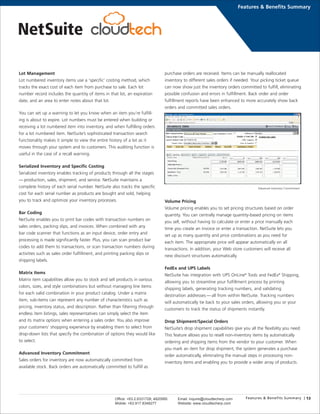 NetSuite Features and Benefits | PDF