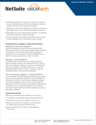 NetSuite Features and Benefits | PDF