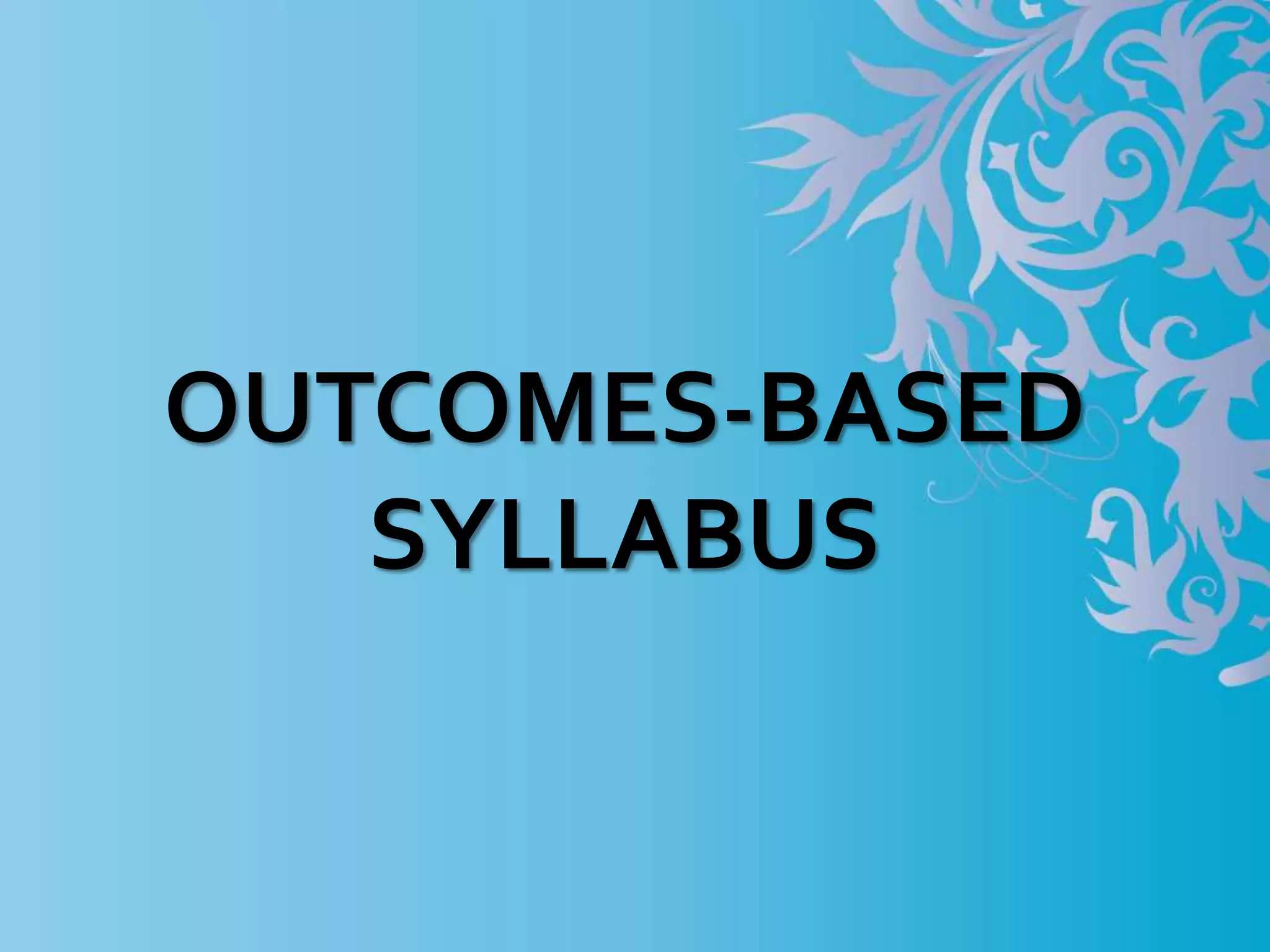 OBE Syllabus | PPTX