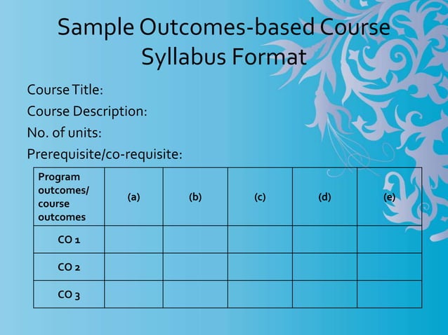 OBE Syllabus | PPTX