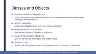 4-Object Oriented Design Heuristics (Object Oriented Software Engineering - BNU Spring 2017) | PPT