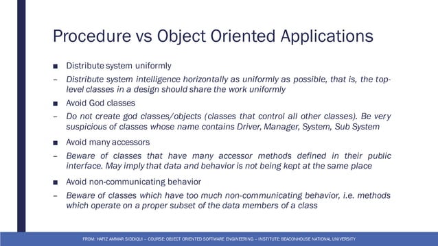 4-Object Oriented Design Heuristics (Object Oriented Software Engineering - BNU Spring 2017) | PPT