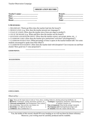 4-Observaion record 1 for ED-Qual.pdf for teaching | PDF