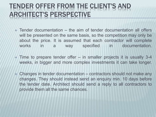 Building Construction 4. offer tendering - site | PPTX