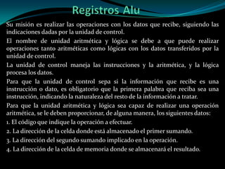 4.operación de la unidad aritmética y lógica | PPTX