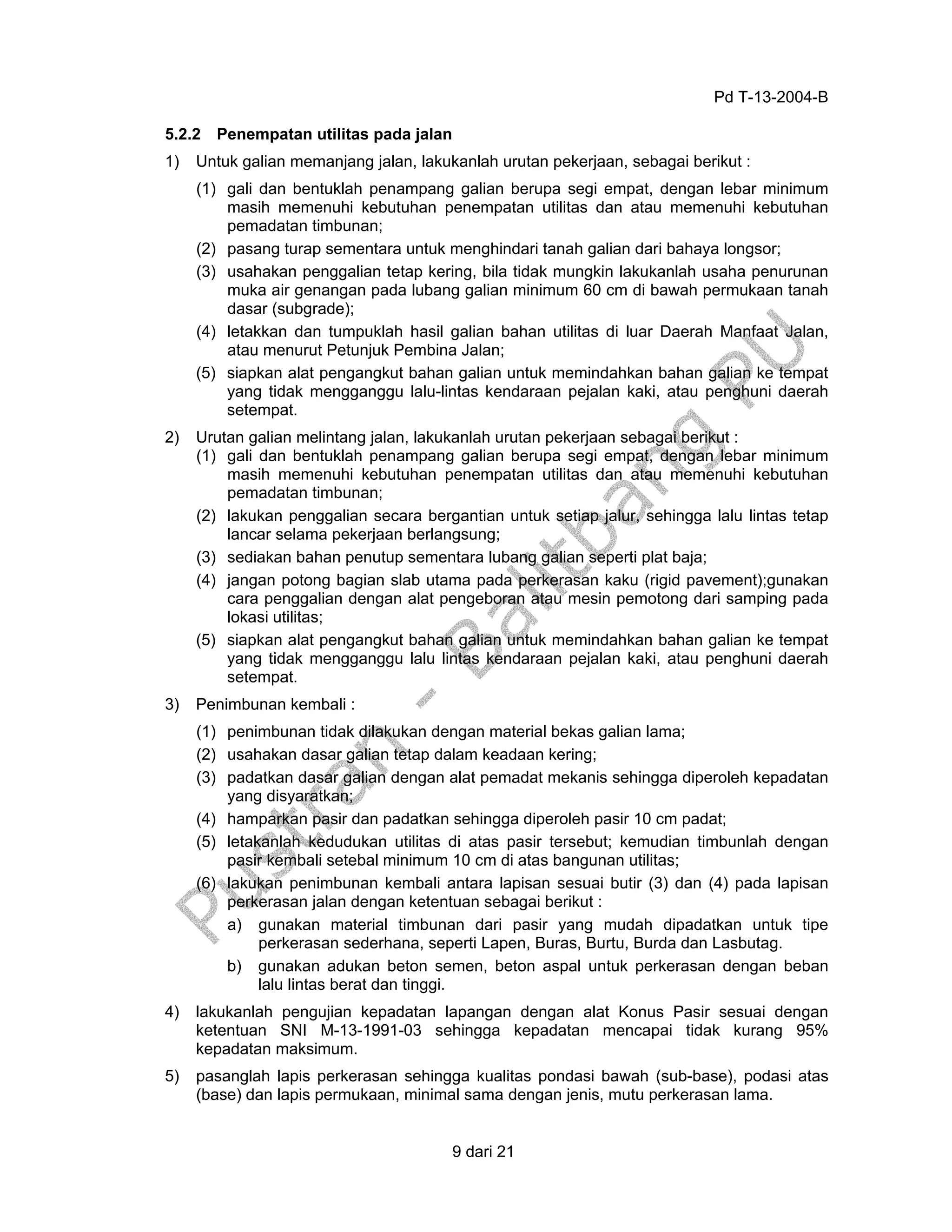 Pedoman Penempatan Utilitas pada Daerah Milik Jalan | PDF