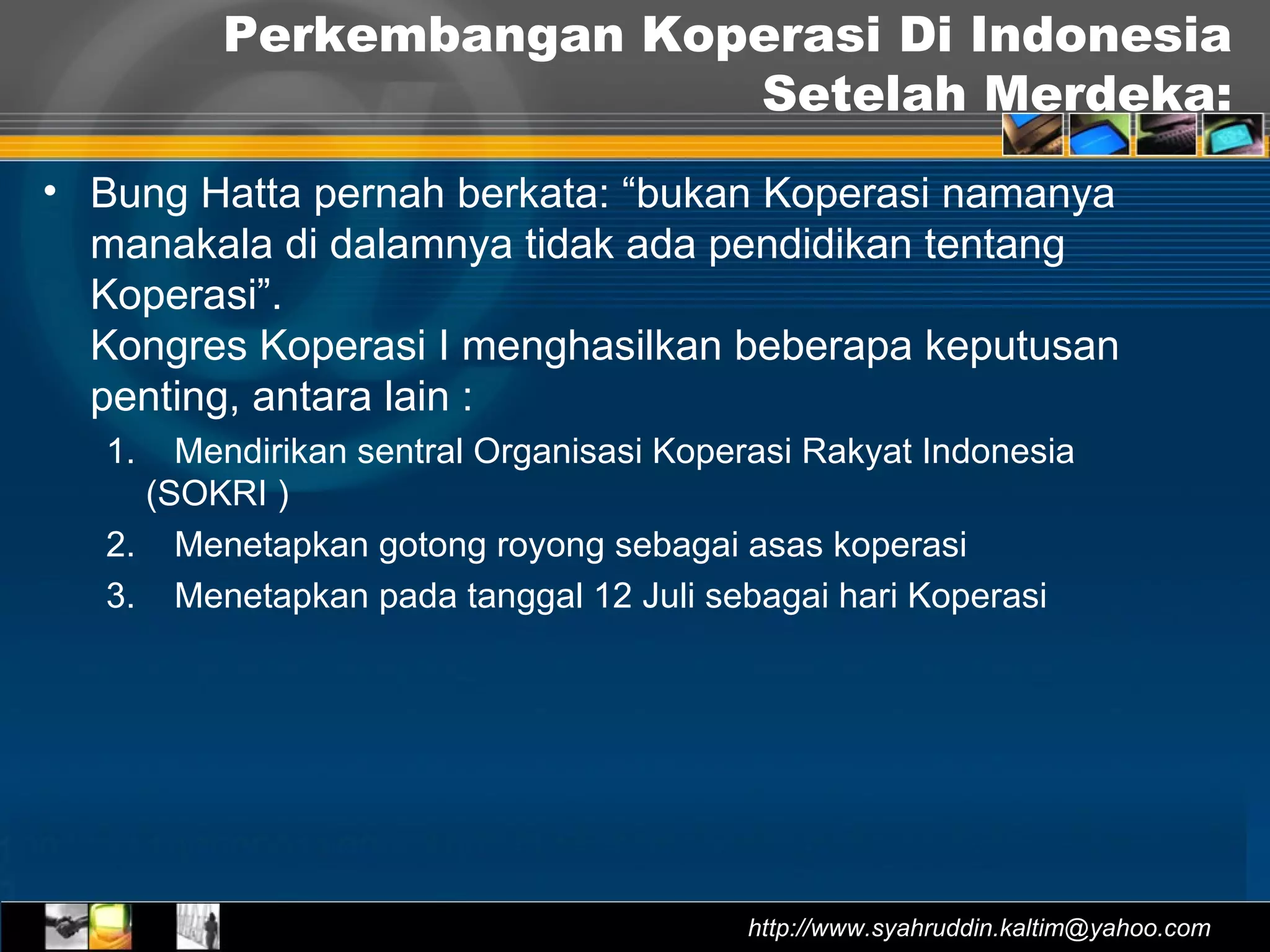 4. perkembangan koperasi di indonesia | PPT