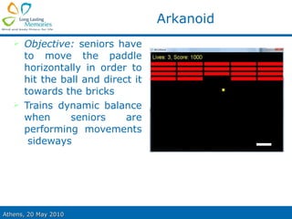 Physical Training Component (the FitForAll exergame platform) | PPT