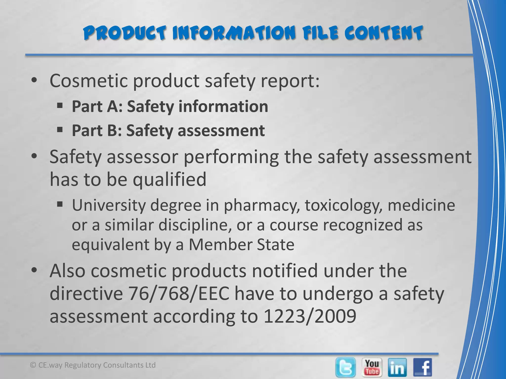 Cosmetics product information file (PIF) | PPTX