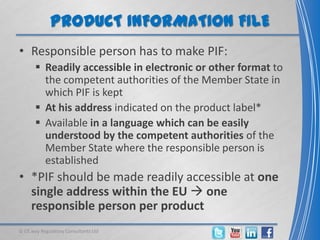 Cosmetics product information file (PIF) | PPTX