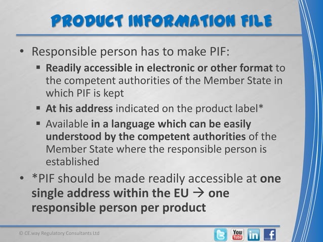 Cosmetics product information file (PIF) | PPTX