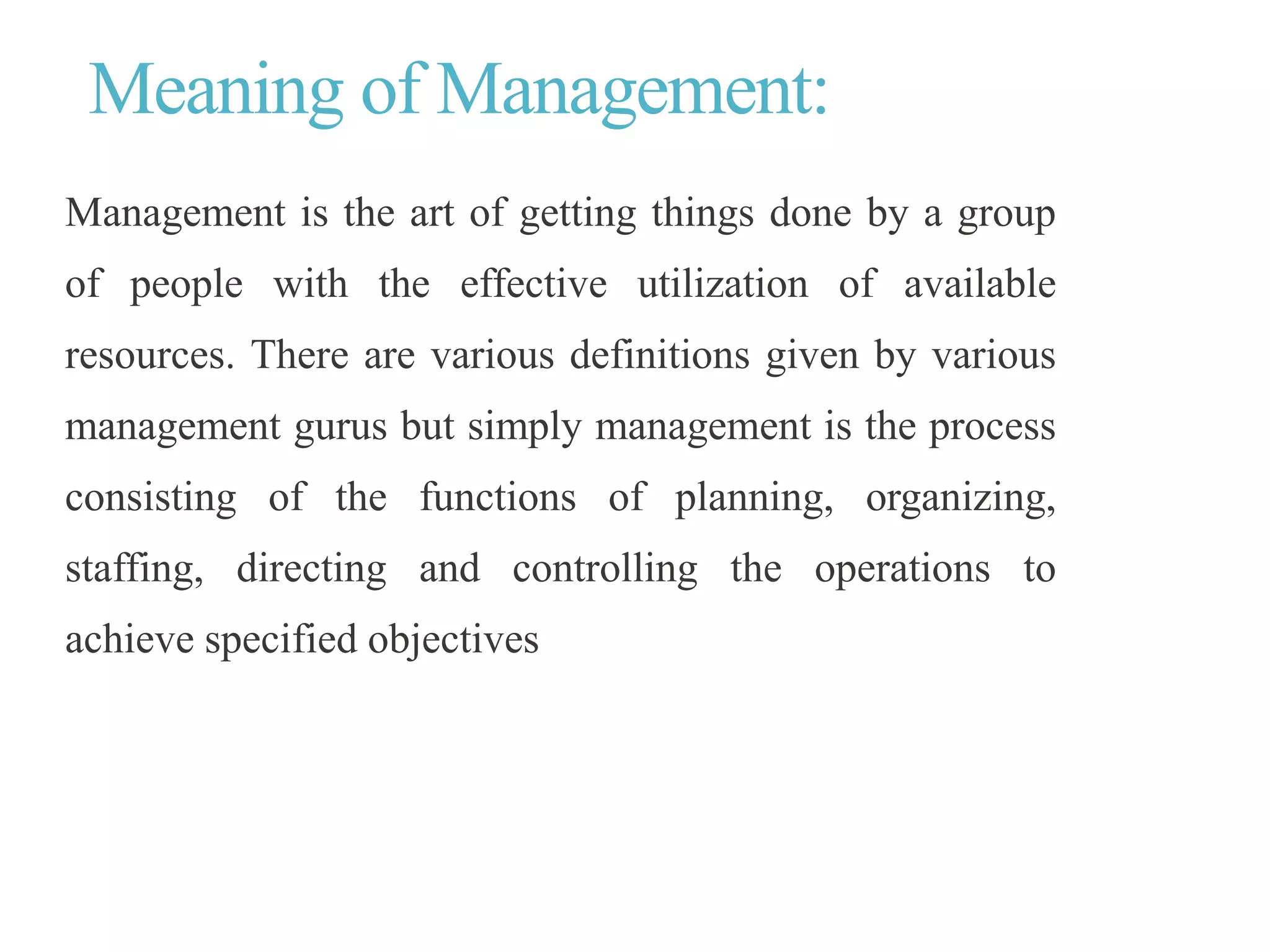 Importance of Management | PPTX