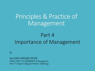 Importance of Management | PPTX