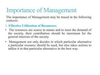 Importance of Management | PPTX