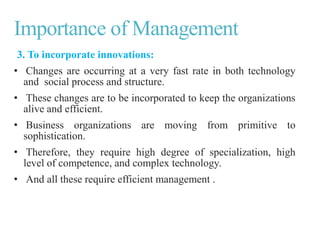 Importance of Management | PPTX