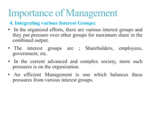 Importance of Management | PPTX