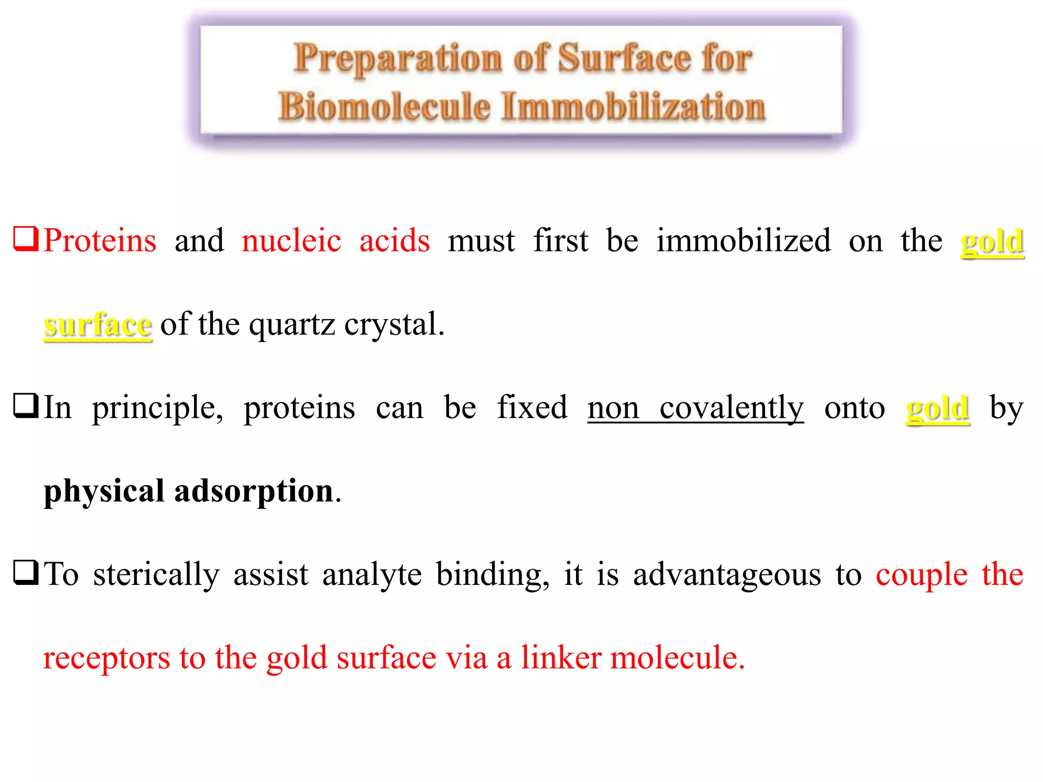 preparation of surface for biomolecule immobilization lecture 4 | PPT