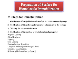 preparation of surface for biomolecule immobilization lecture 4 | PPT