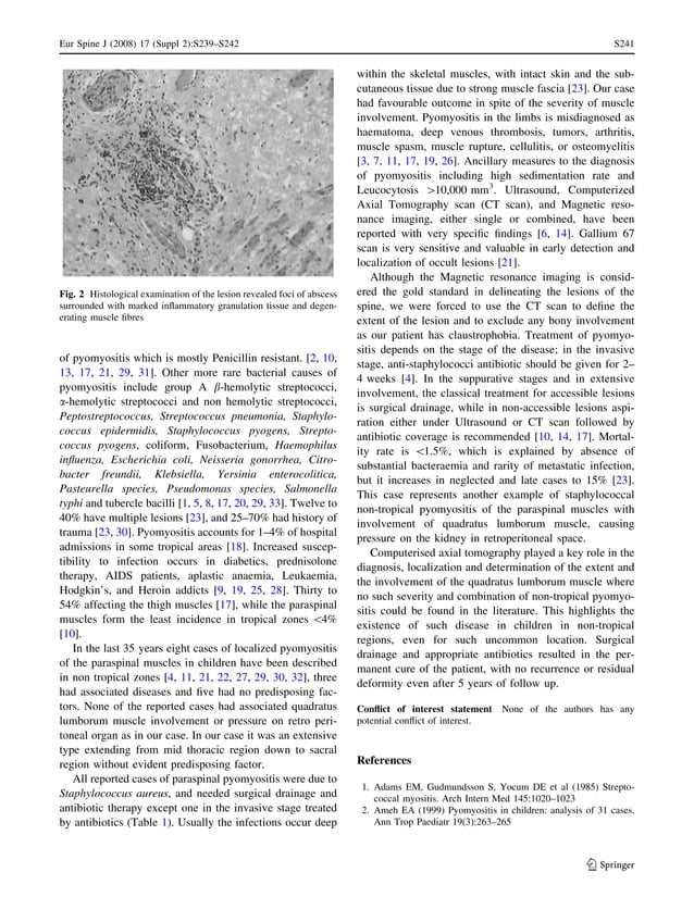 Primary pyomyositis of the paraspinal muscles - البروفيسور فريح ابوحسان ...