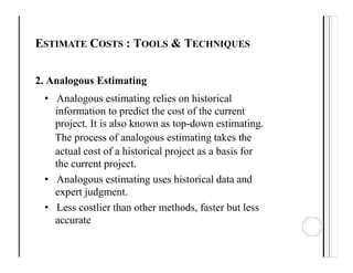 Software Project Cost Management and estimation | PPTX