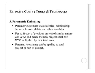 Software Project Cost Management and estimation | PPTX