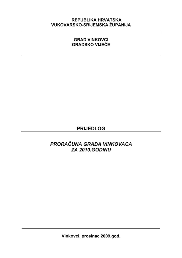 4. Proracun 2010 2012 | PDF