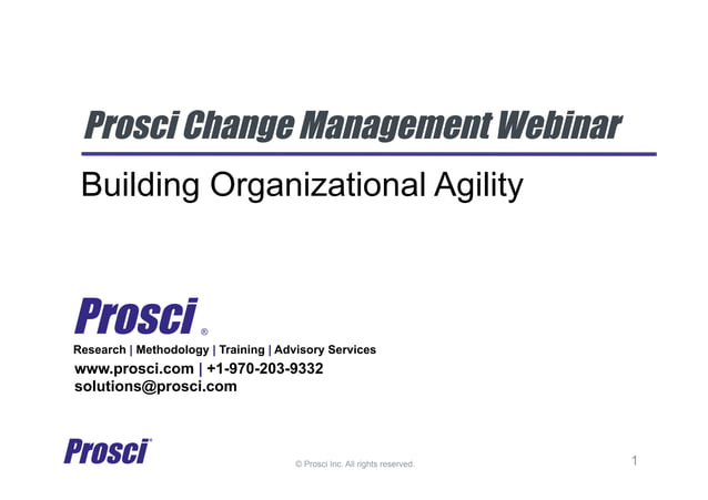 Prosci Change Management Webinar - Building Organizational Ability ...