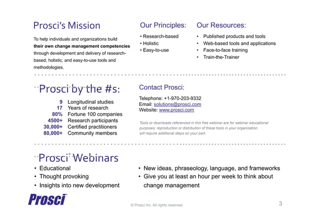 Prosci Change Management Webinar - Building Organizational Ability | PPT