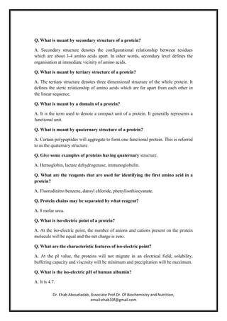 4 proteins structure and function q and a | PDF