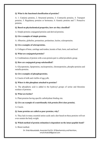 4 proteins structure and function q and a | PDF