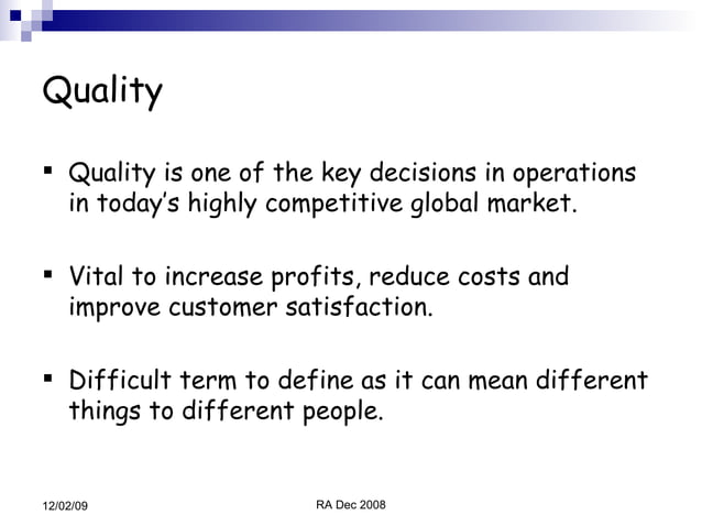 Quality Slides | PPT | Manufacturing Industry | Industries