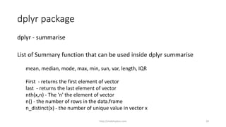 4 R Tutorial DPLYR Apply Function | PPT | Free Download