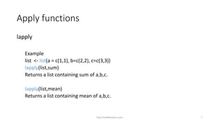 4 R Tutorial DPLYR Apply Function | PDF
