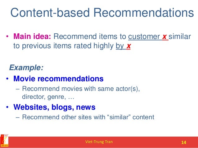 Recommender systems: Content-based and collaborative filtering