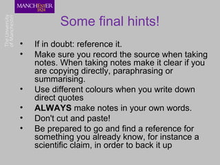 4. referencing not plagiarising presentation (1) | PPT