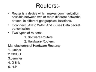 CCNA part 4 routers | PPT | Computer Networking | Computing
