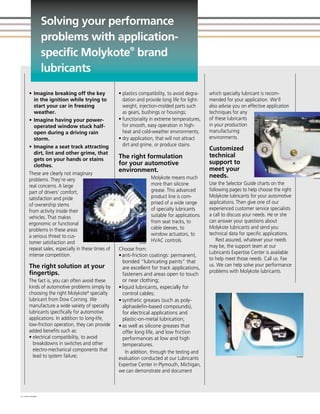 Molykote selector guide for automotive applications | PDF